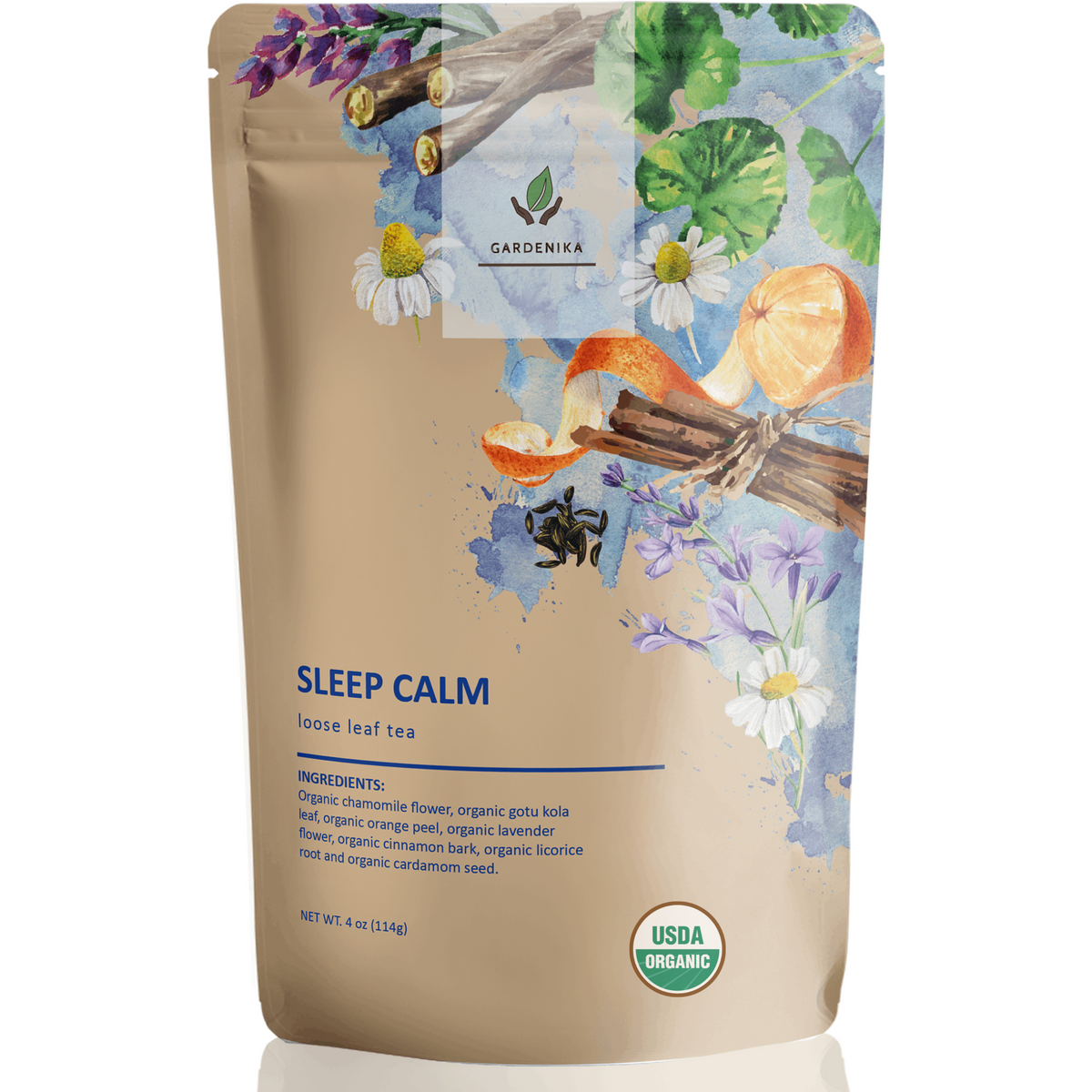 Sleep Calm Loose Leaf Herbal Tea with Chamomile, USDA Organic, Kosher ...