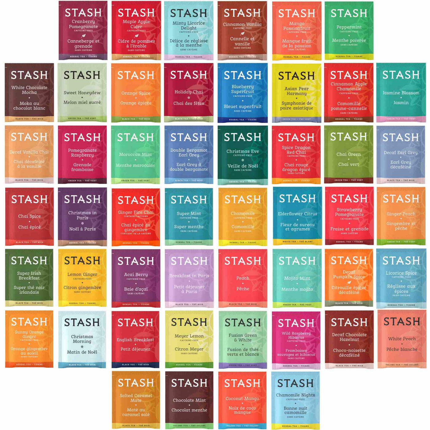 Stash Tea Sampler | Caffeinated, Herbal & Decaf - 50ct – Gardenika Shop